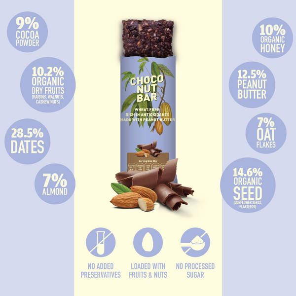 Buy Organic Choco Nut Bar Online | Nourish Organics